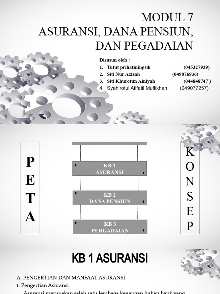 Modul 7 Asuransi, Dana Pensiun, Dan Pegadaian | PDF