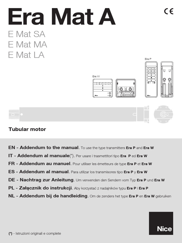 Notice NICE ERA MAT MA-SA-LA | PDF