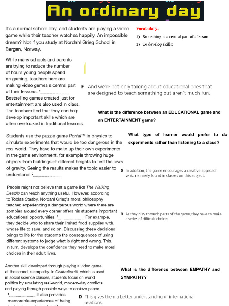 Educational vs. Entertainment Games Explained | PDF | Games ...