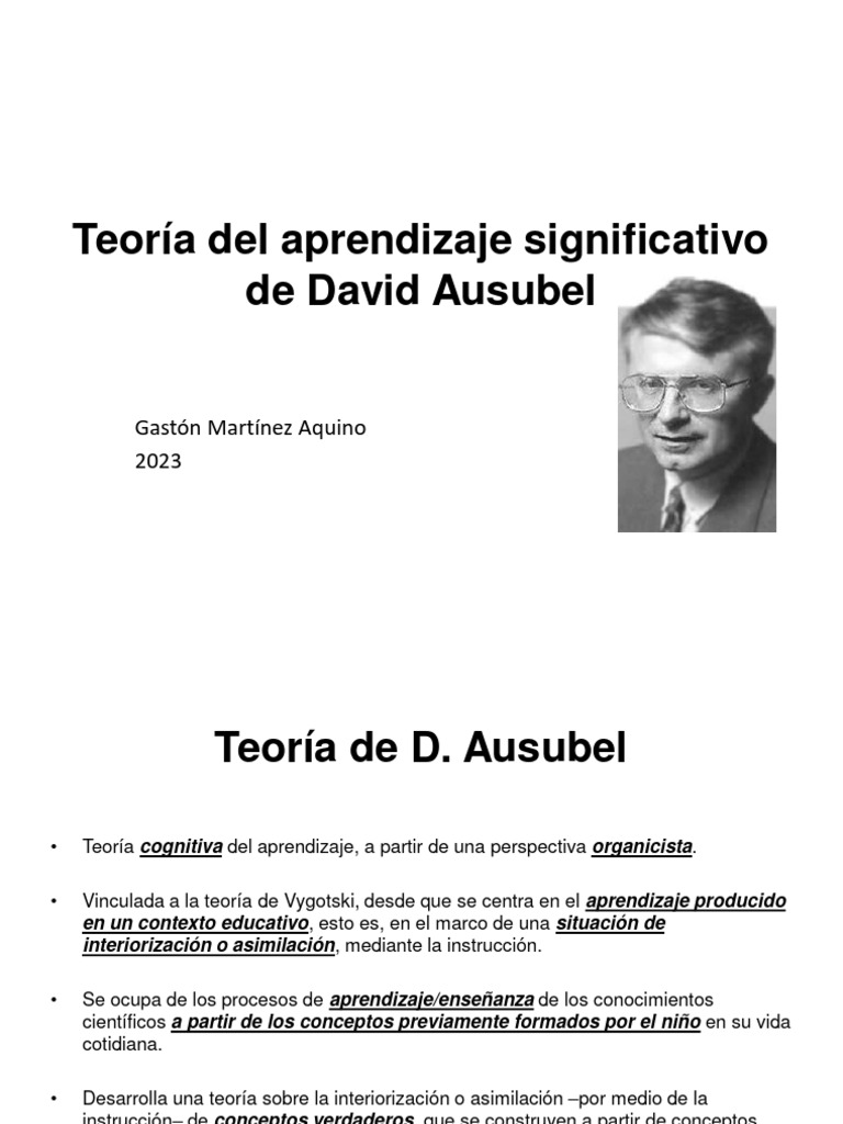 Teoría del Aprendizaje Significativo de Ausubel | PDF | Ciencia y matemáticas