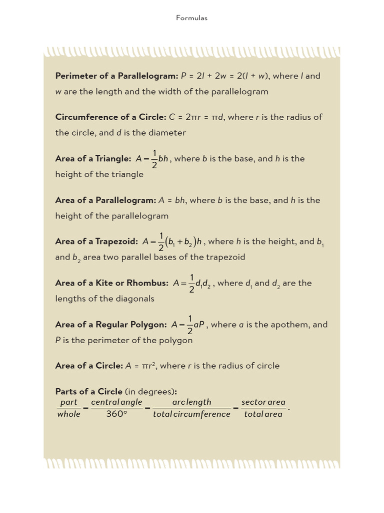 Fast Track Geometry Formulas | PDF