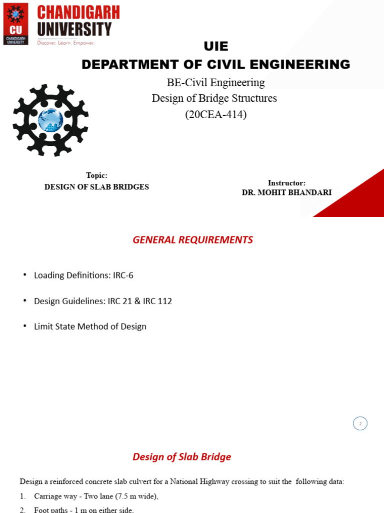 UNIT-2 (Lecture-1) Design of Slab Bridges | PDF | Technology & Engineering