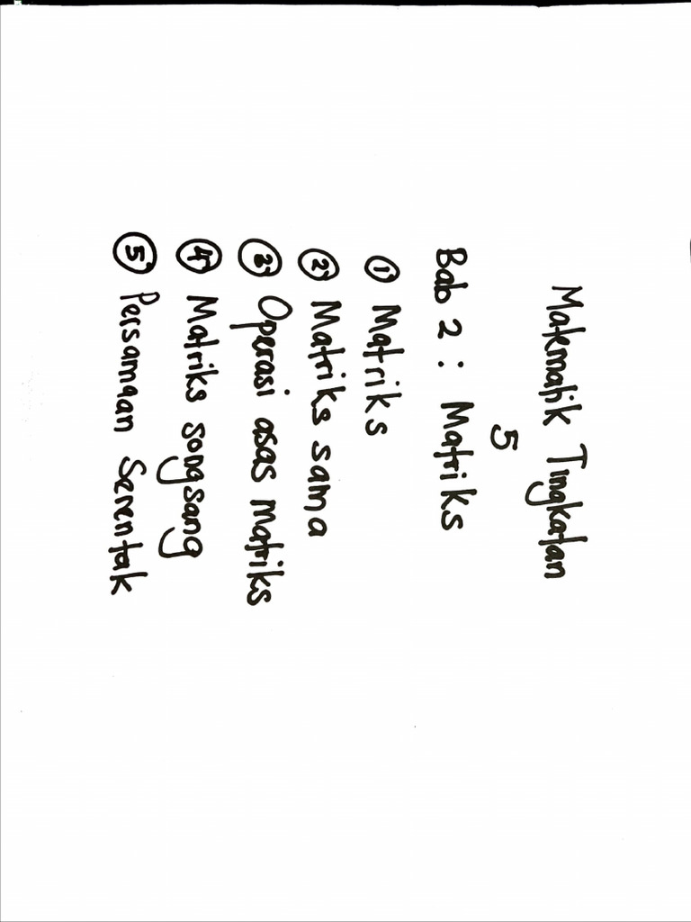 Chapter 2 Matrices Form 5 | PDF