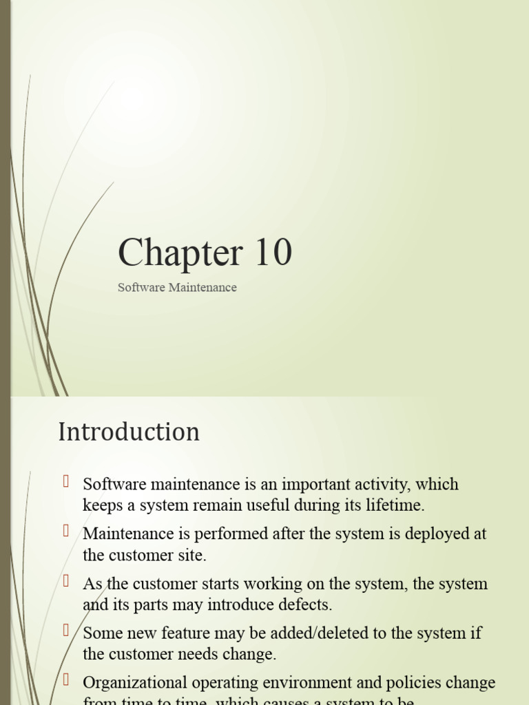 Chapter 10 Software Maintenance | PDF | Technology & Engineering