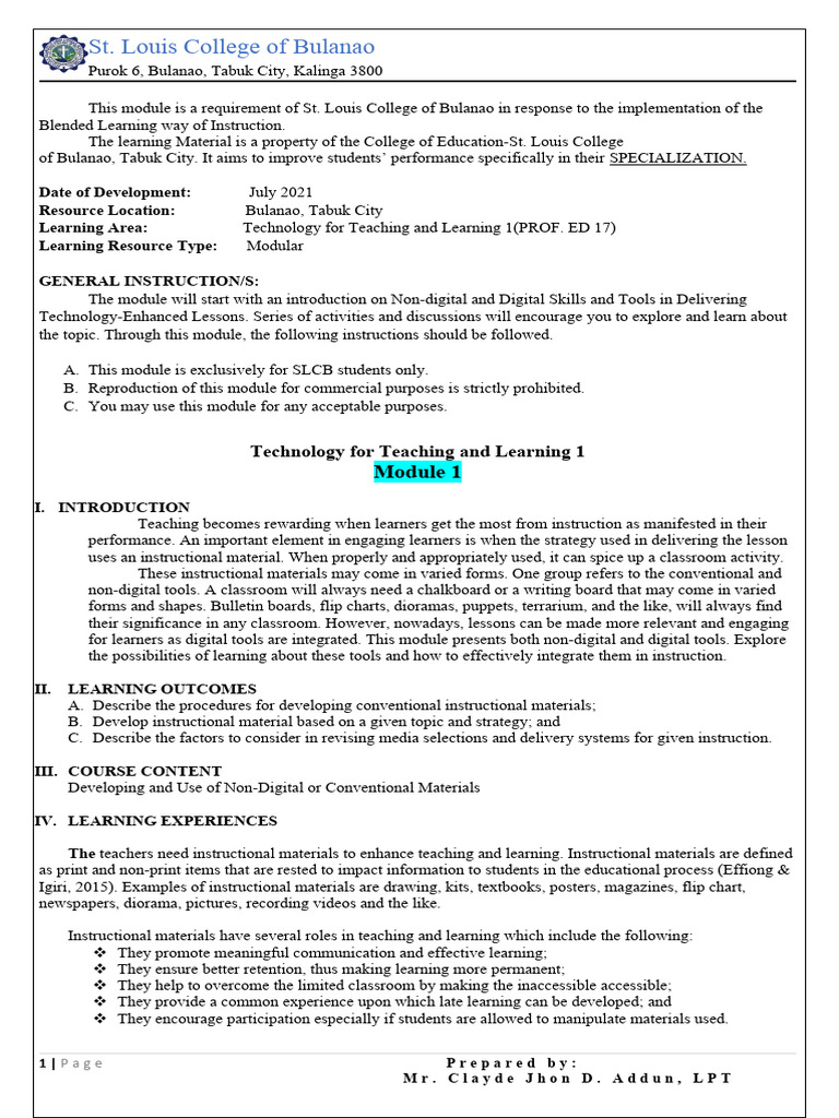 Final Modules in TTL1 | PDF | Career & Growth