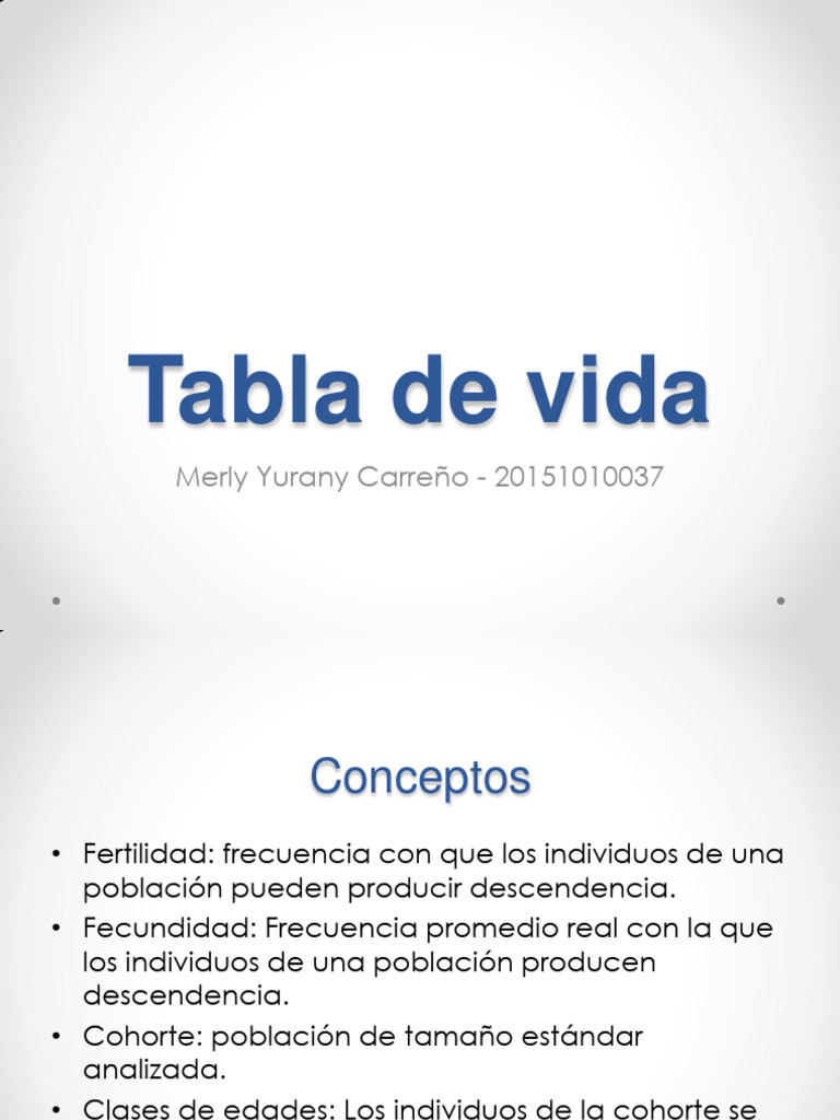 Tablas de Vida | PDF