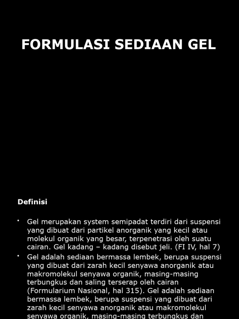 Formulasi Sediaan Gel | PDF