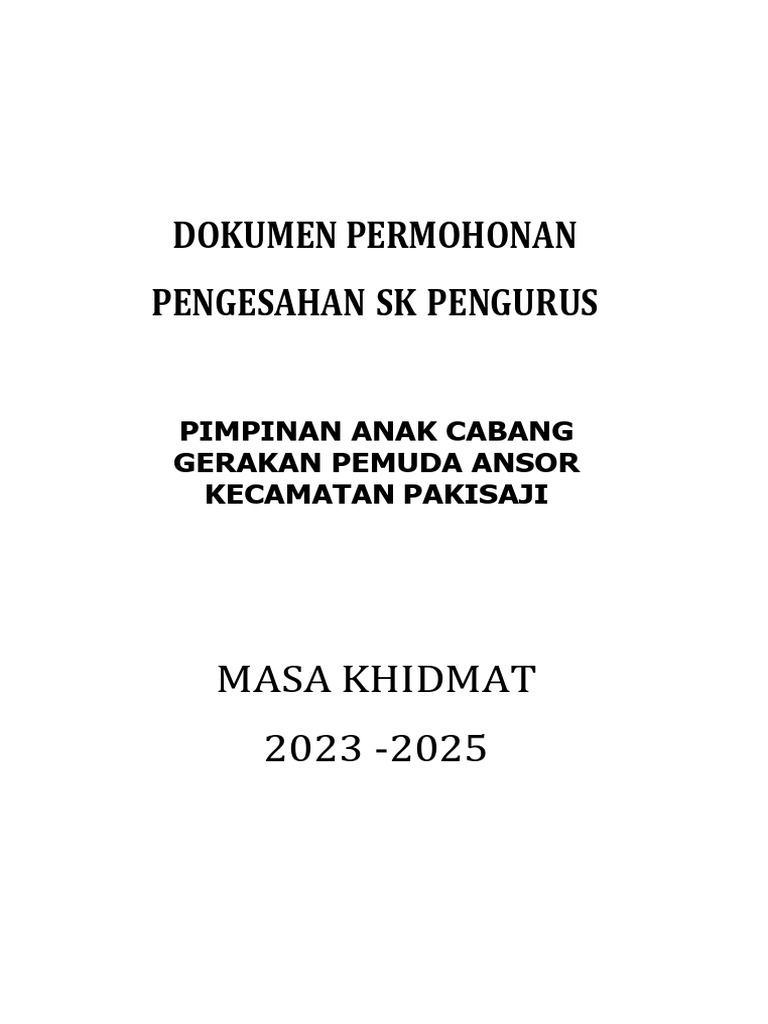 Berkas Pengajuan SK Pac Pakisaji Kab. Malang | PDF