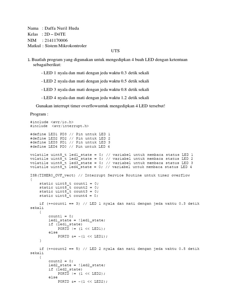 07 - Daffa Nuril Huda - UTS - Sistem Mikro 2 | PDF