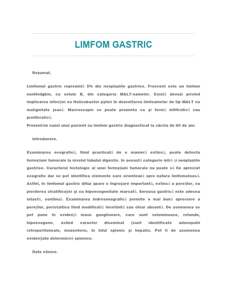 Limfom Gastric | PDF
