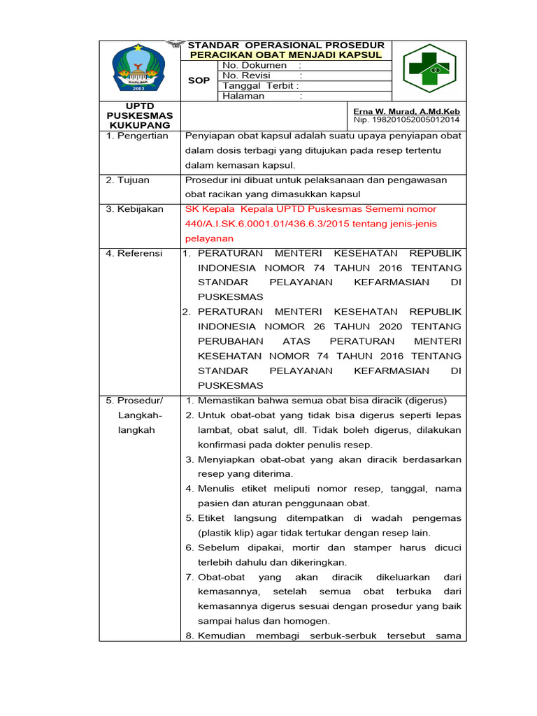 Peracikan Obat Menjadi Kapsul | PDF | Kesehatan Holistik