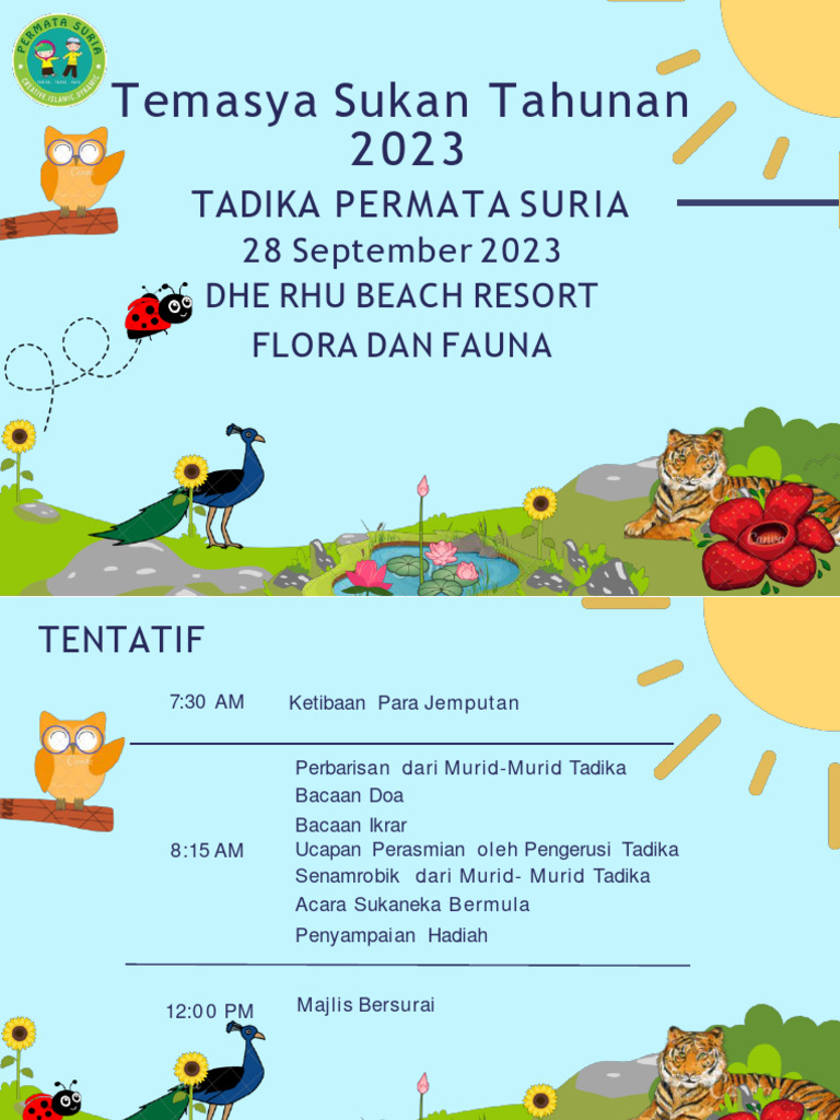 Tentatif Program Tadika Permata Suria | PDF