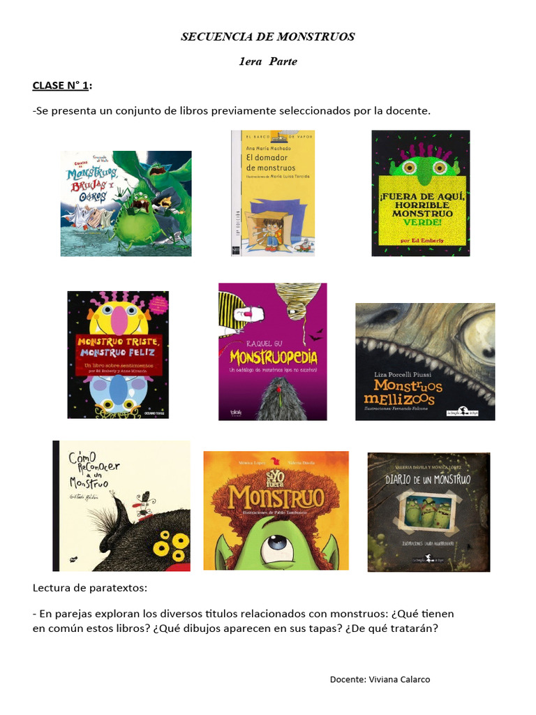 Secuencia Didáctica sobre Monstruos | PDF