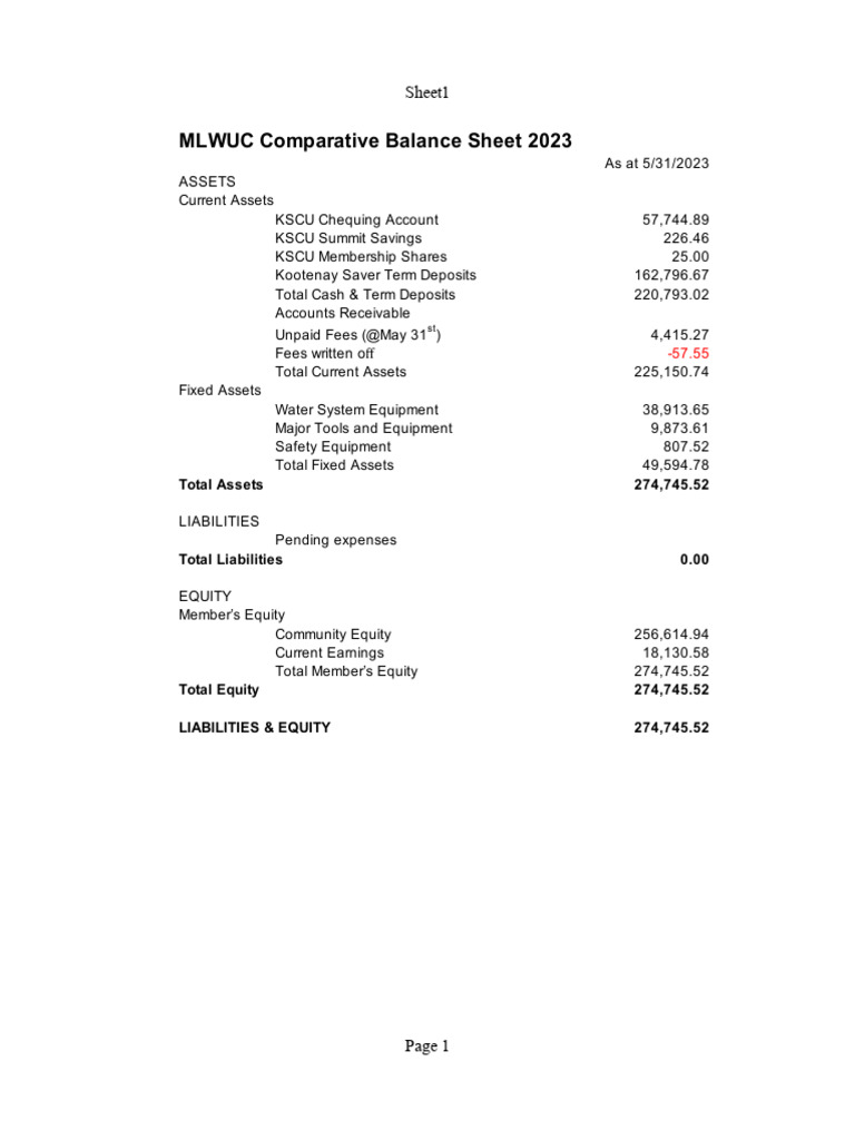 Balance Sheet 2023 Final | PDF Balance Sheet 2023 Final | PDF