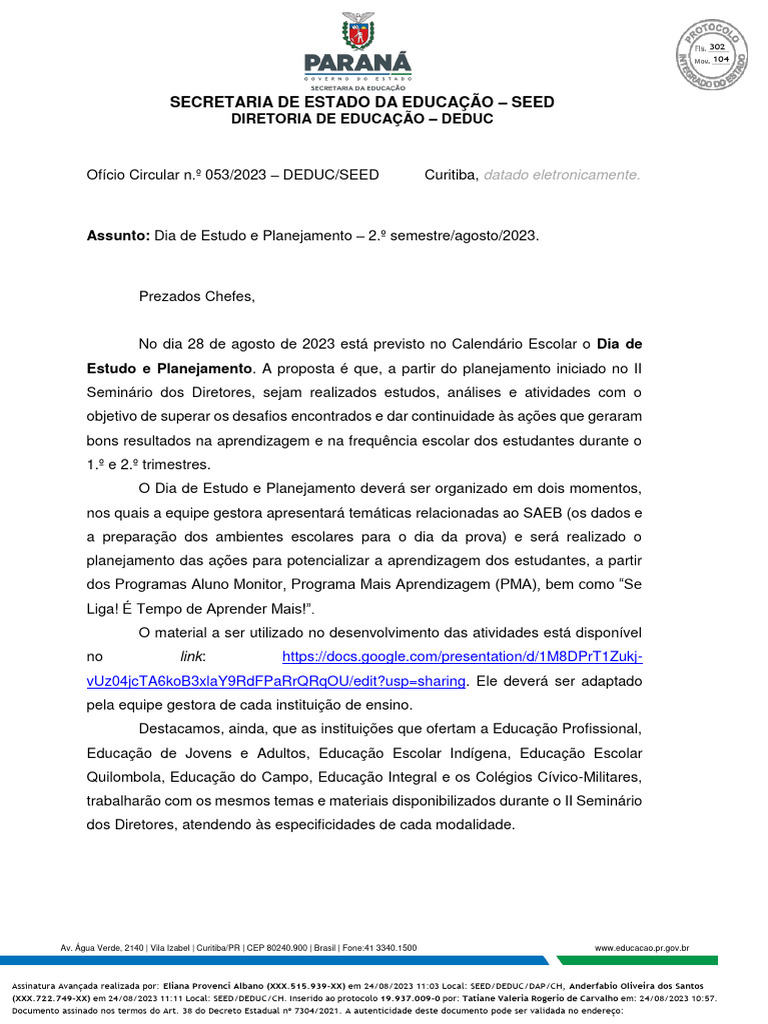 053_Oficio_Circular_Estudo_Planejamento_Agosto_2023 (4) (1) | PDF