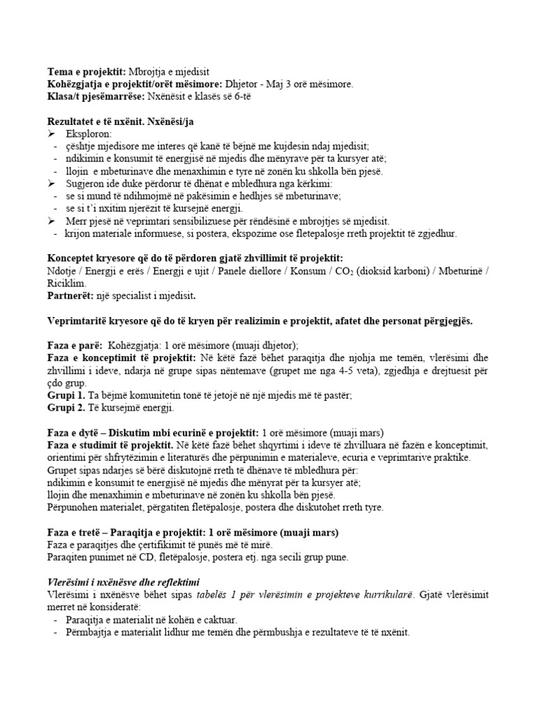 BIOLOGJIA 6 Projekti-Final | PDF