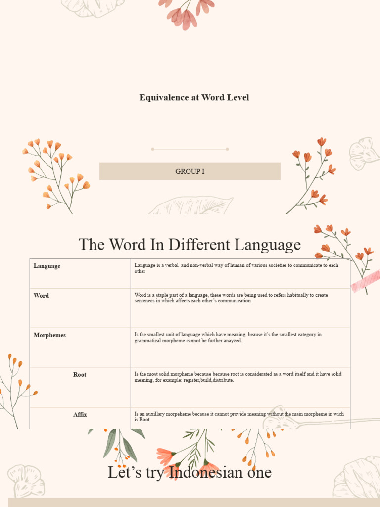 Equivalence at Word Level | PDF