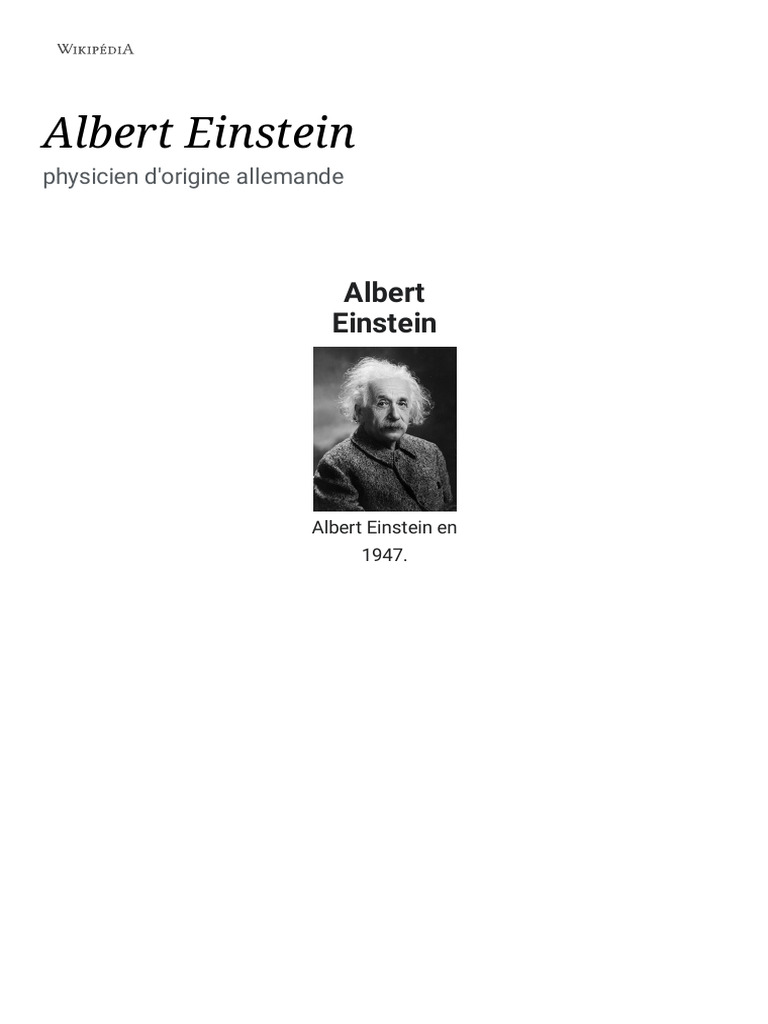 Albert Einstein - Wikipédia | PDF
