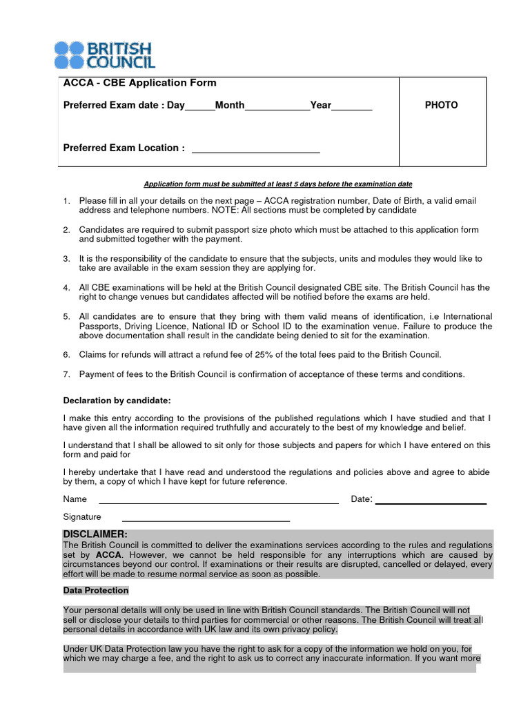 Acca Registration Form New | PDF Acca Registration Form New | PDF