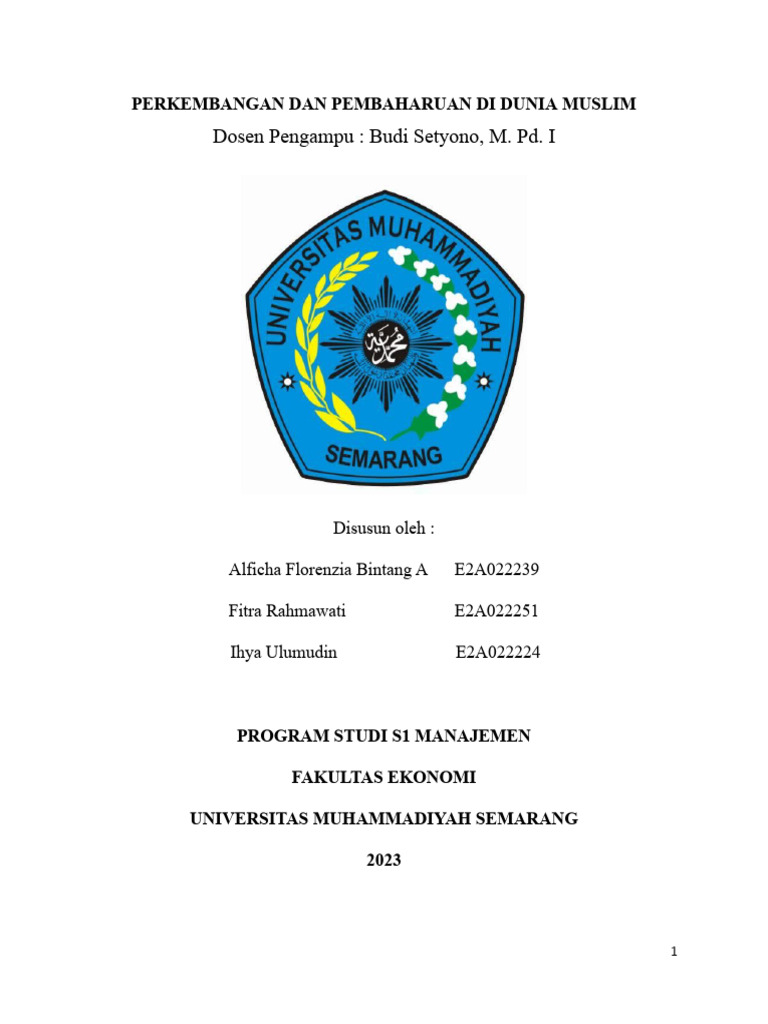 Makalah Perkembangan Dan Pembaharuan Di Dunia Muslim Kel. 1 Aik 2 | PDF
