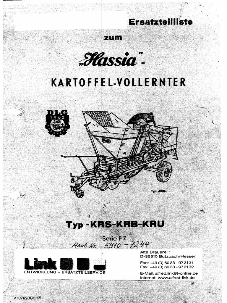 Ersatzteilliste Kartoffelvollernter KRS-KRU-KRB Ab 5910 Als PDF | PDF
