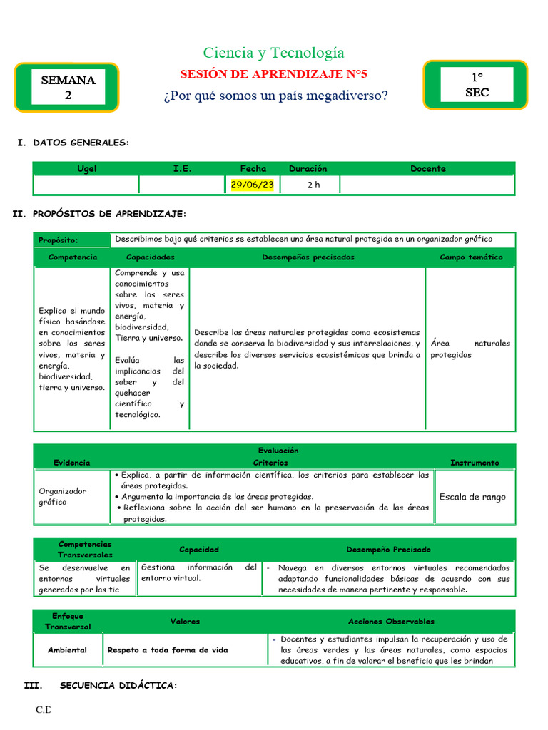 1° Sesión de Aprendizaje Sesión 4-Sem.2-Exp.4-Cyt | PDF