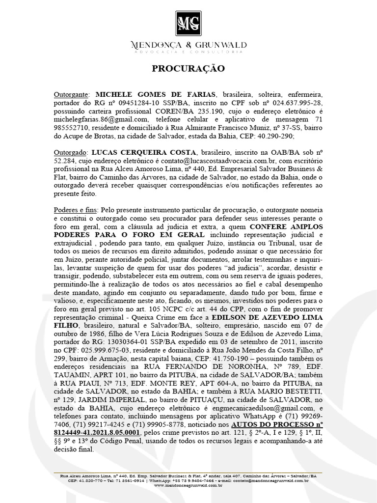 Modelo Procuração Penal | PDF