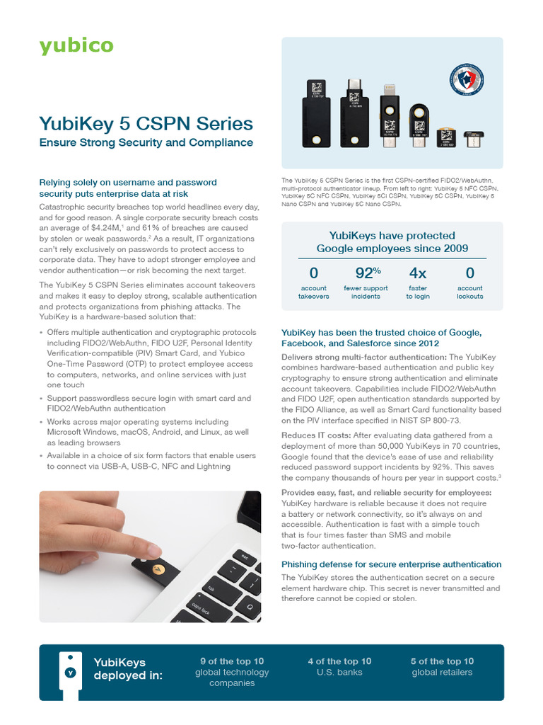 YubiKey 5 CSPN Series Brief 2 | PDF | Security | Computer Security