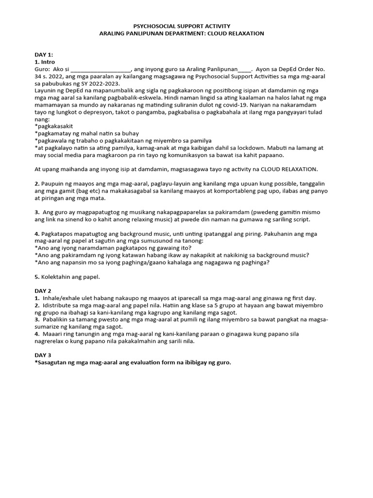 Cloud Relaxation Guide | PDF