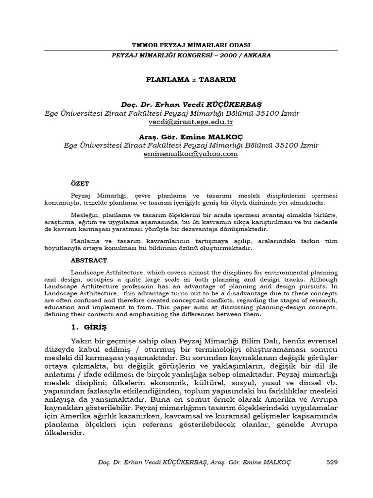 Planlama Tasarim | PDF