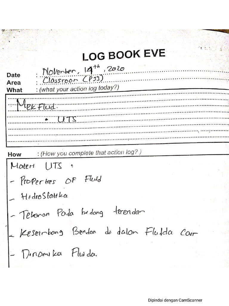 Logbook 14 November 2020 | PDF