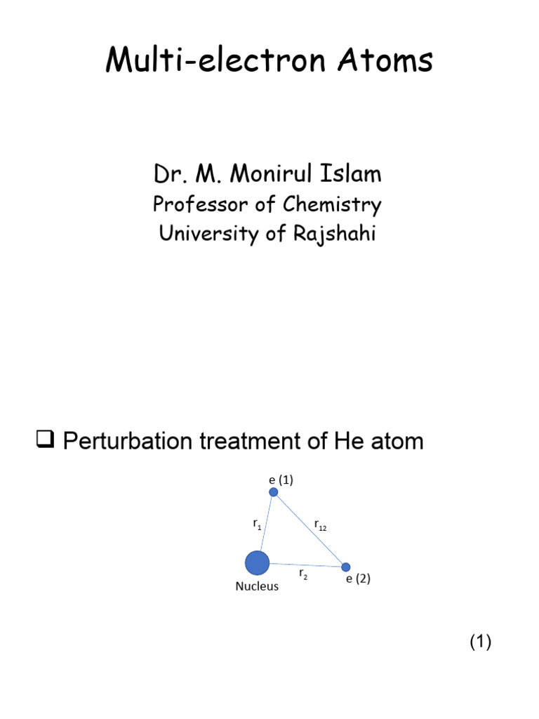 Multi Electron Atoms | PDF
