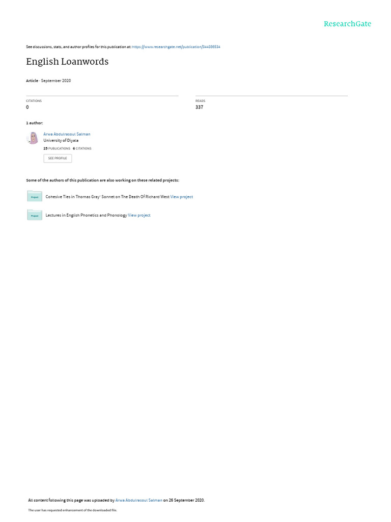 English Loanwords | PDF