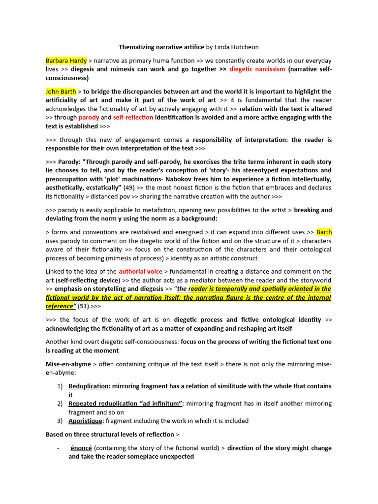 Metafiction and Narrative Artifice | PDF | General Fiction