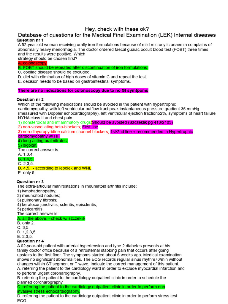 Internal Med Doc Review | PDF