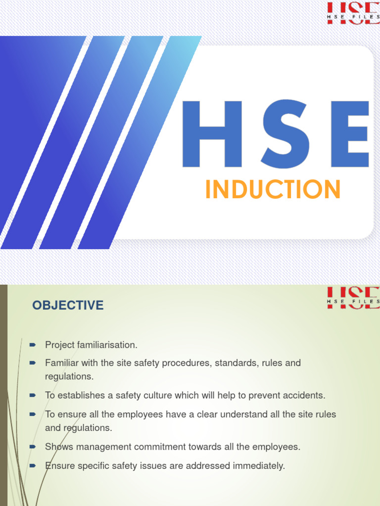HSE Induction Guidelines for Construction | PDF