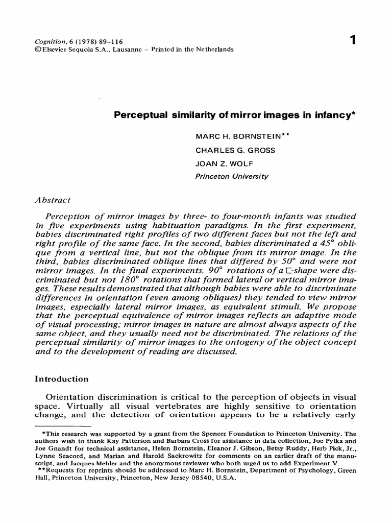 Marc H. Bornstein, Charles G. Gross, Joan Z. Wolf, Ellen H. Grob ...