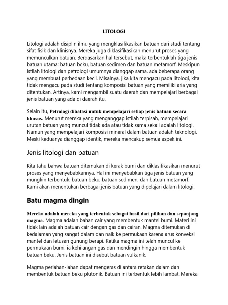 LITOLOGI | PDF