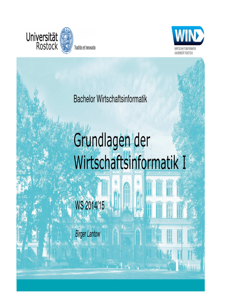 Einführung in die Wirtschaftsinformatik WS14-15 | PDF