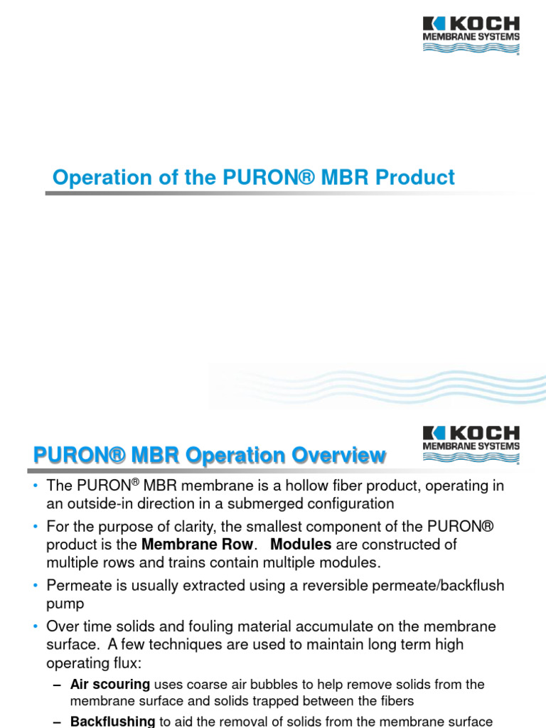 KMS Puron MBR Operation Overview | PDF | Membrane | Materials
