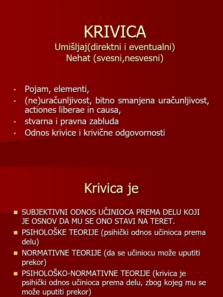 Krivica Predavanja | PDF