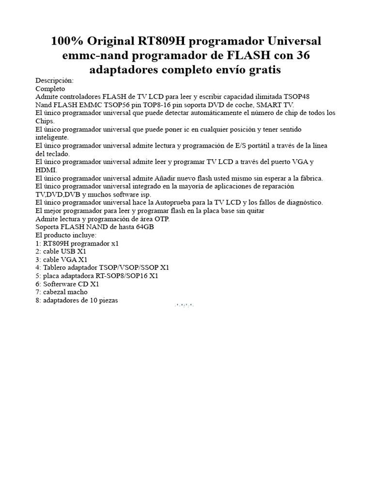 Programador Universal RT809H Completo | PDF