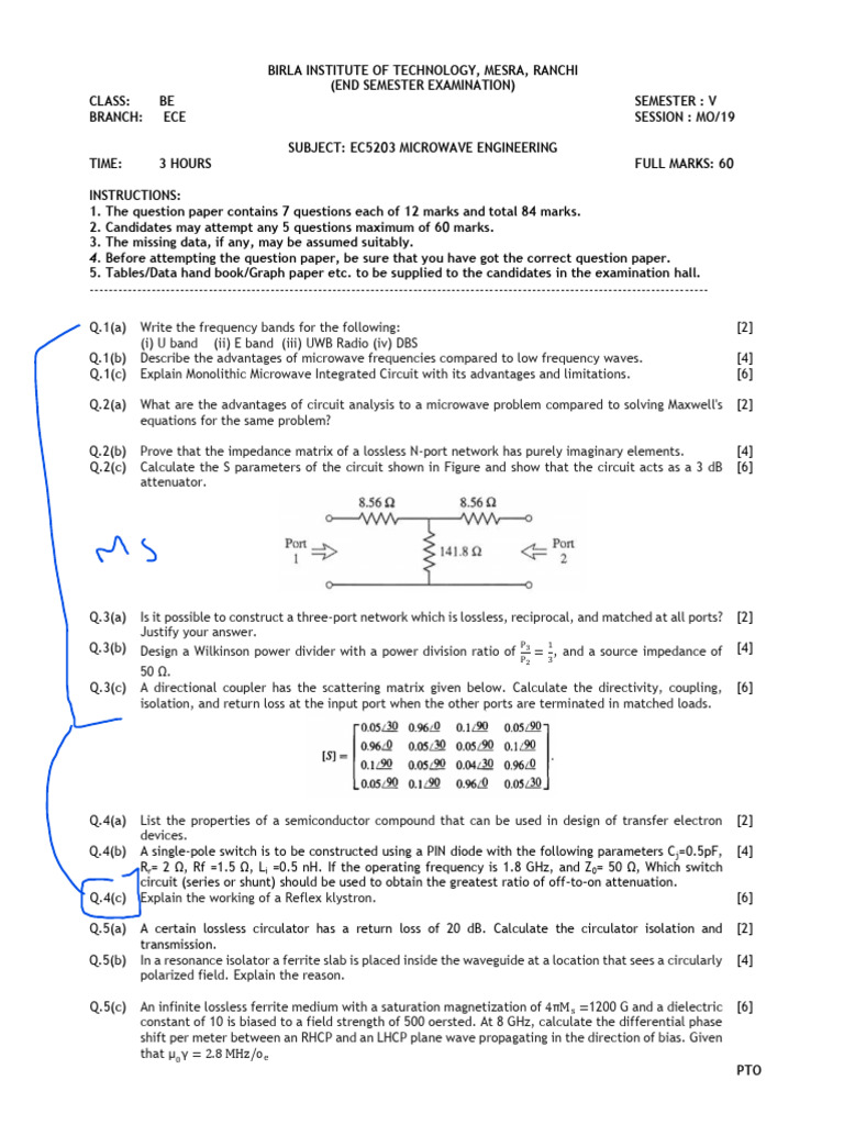 Ec5203 Microwave Engineering (End - Mo19) | PDF | Teaching Methods ...