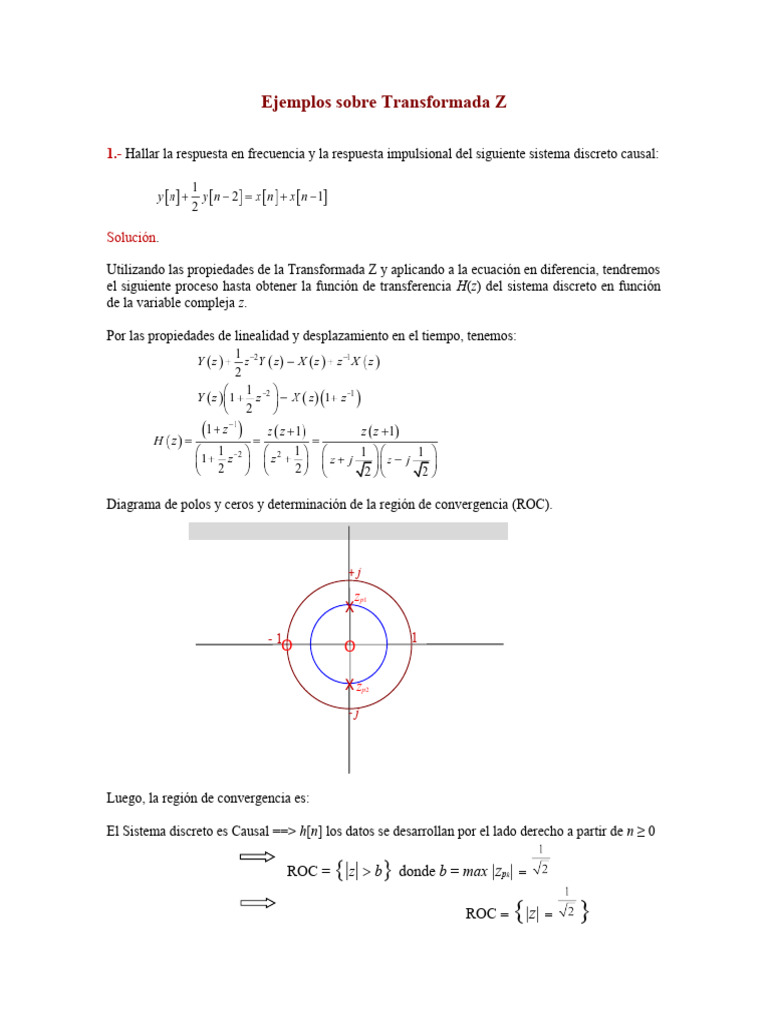 Region de Convergencia Ejemplos-Transformada-Z | PDF