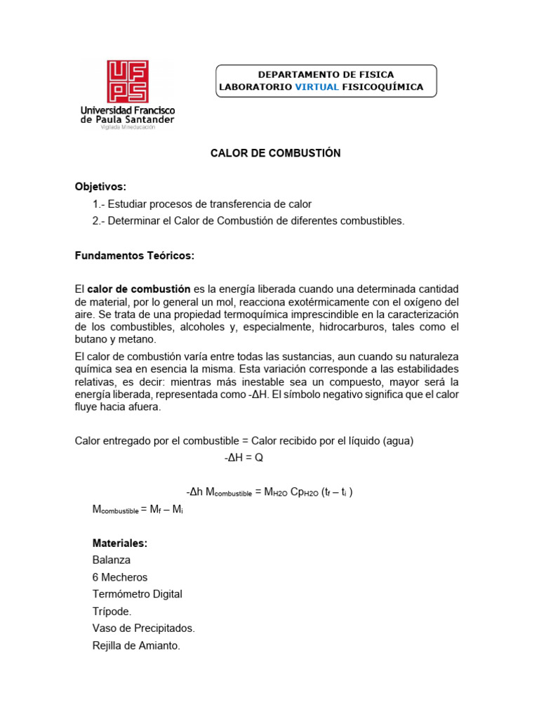 6 Calor de Combustión | PDF | Calor | Combustión