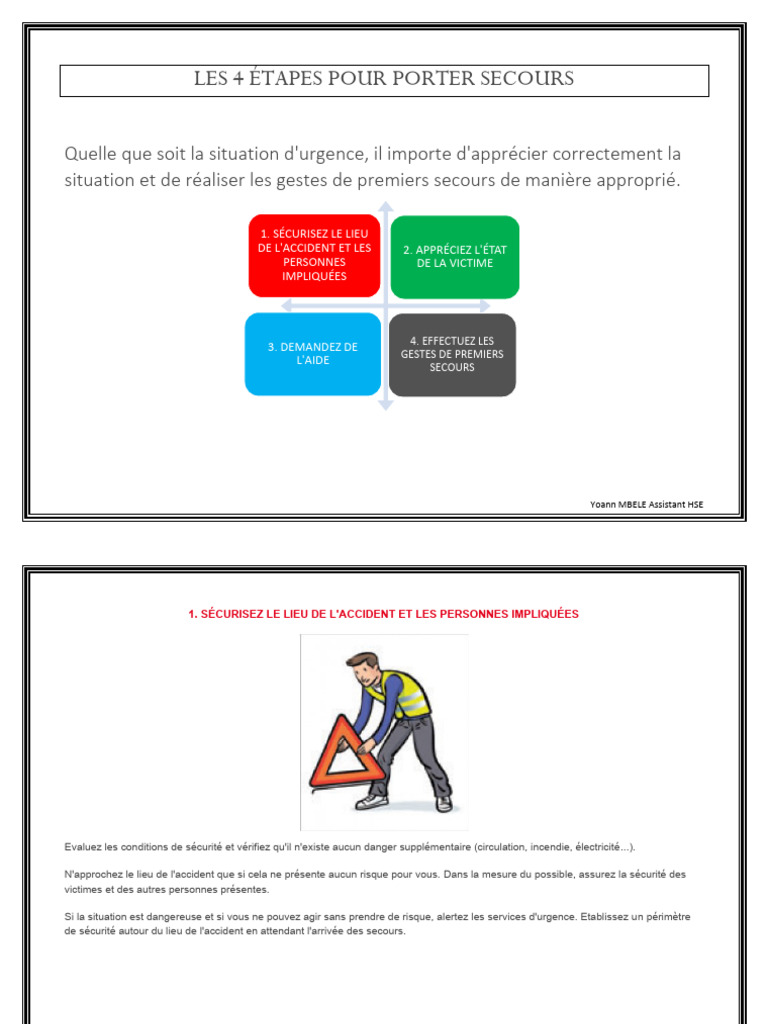 Les 4 Étapes Pour Porter Secours | PDF