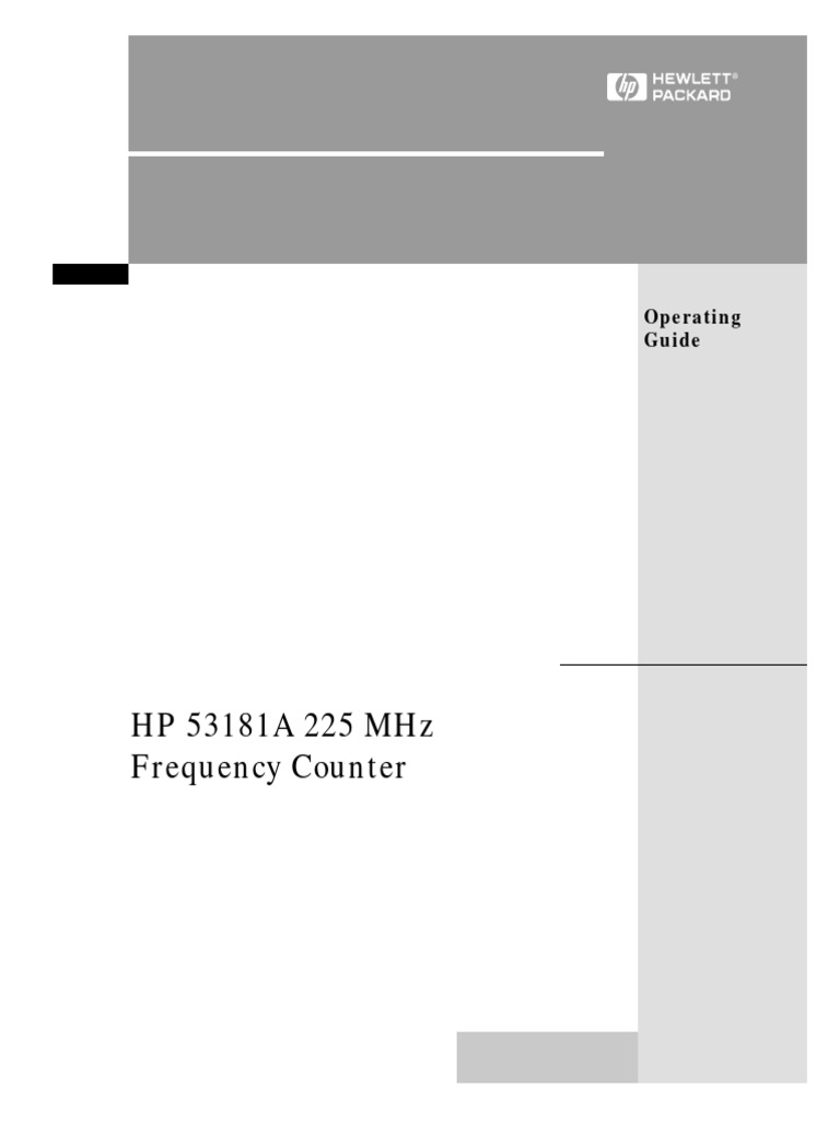 HP 53181A Operating | PDF | Menu (Computing) | Calibration