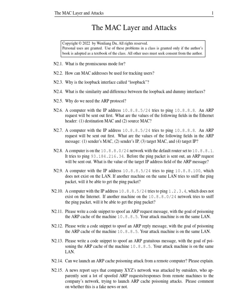 MAC ARP Ex | PDF | Computer Standards | Telecommunications Standards
