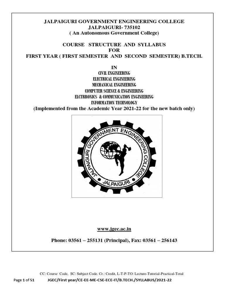 Jgec 1st Yr Syll | PDF