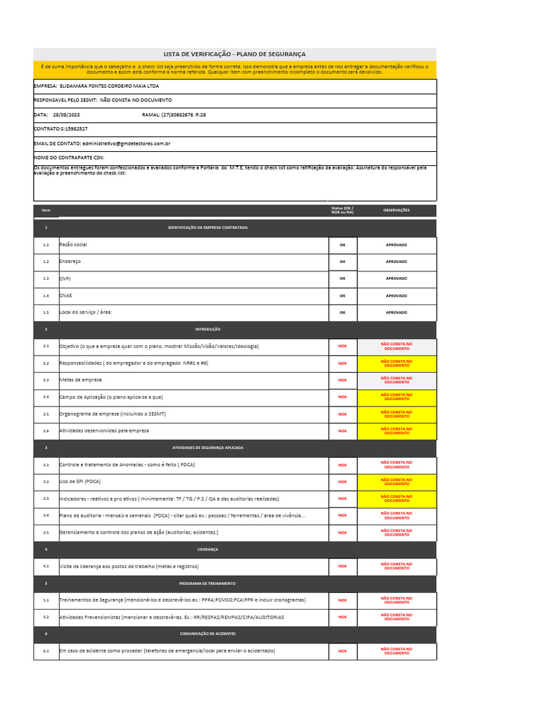 Cópia de Check List - Nr 1 - Checkliste Pgr Da Empresa Elidamara Fontes ...